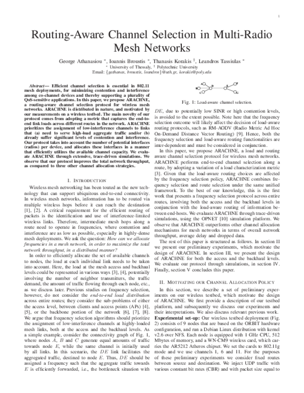 Routing-aware channel selection in multi-radio mesh networks