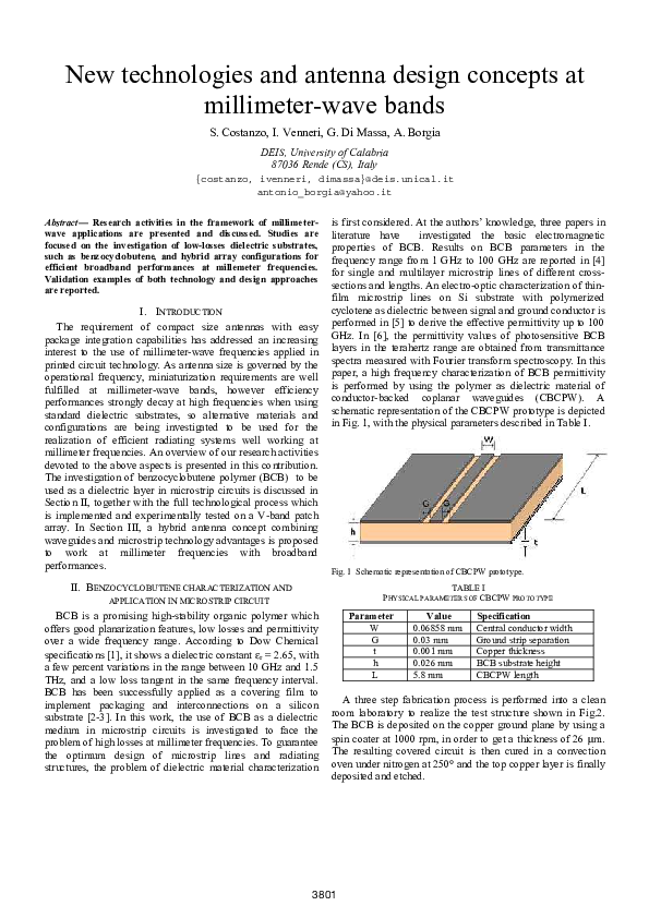 (PDF) New technologies and antenna design concepts at millimeter-wave ...