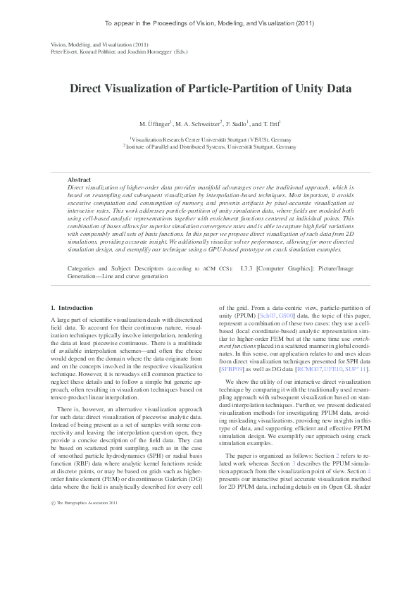Pdf Direct Visualization Of Particle Partition Of Unity Data