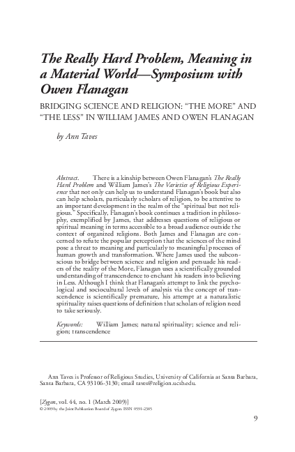 (PDF) Bridging Science and Religion: “The More" and “the Less" in ...