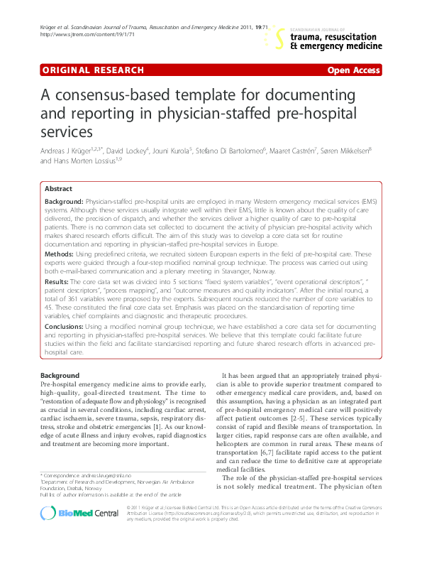 (PDF) A consensus-based template for documenting and reporting in ...