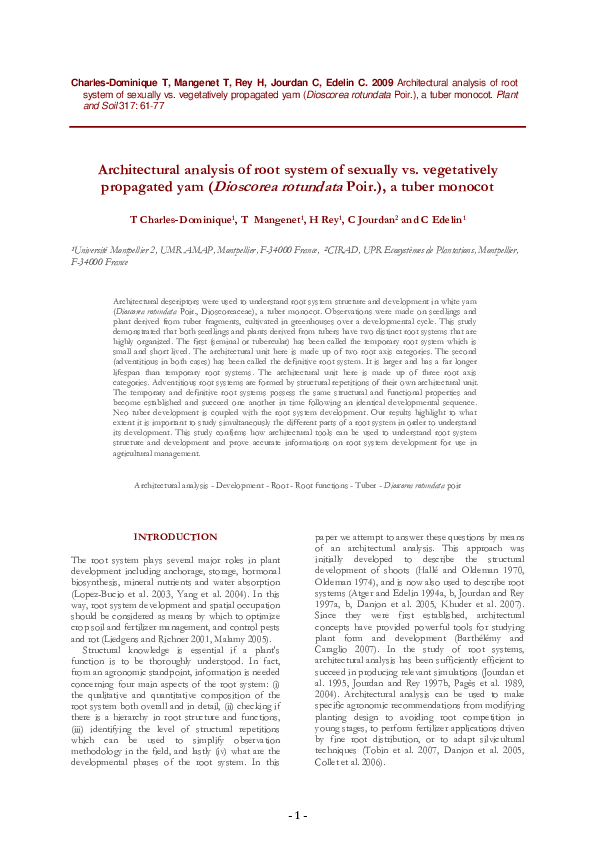 (PDF) Architectural analysis of root system of sexually vs ...