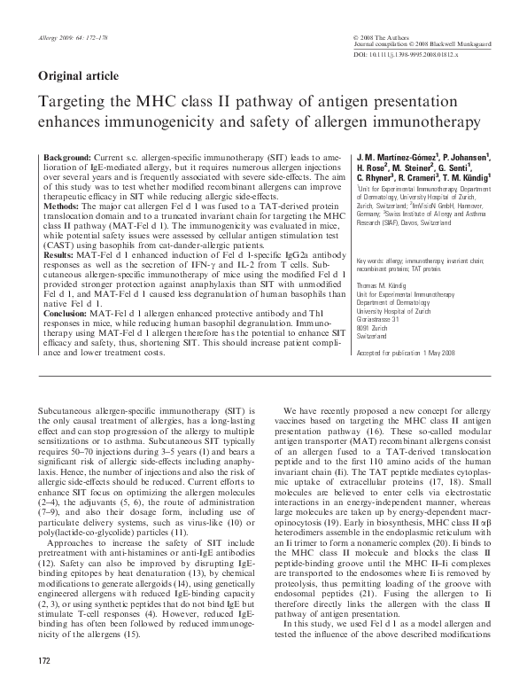 (PDF) Targeting the MHC class II pathway of antigen presentation ...