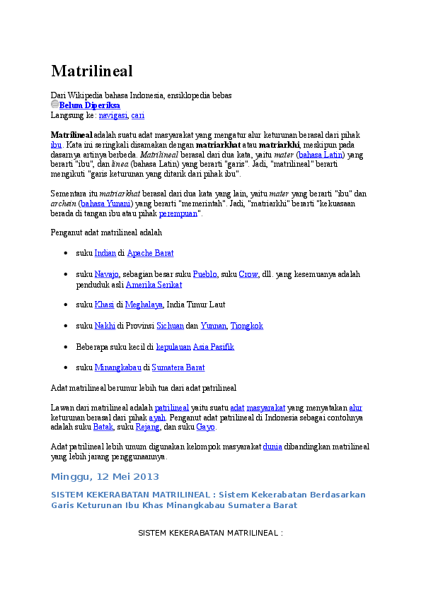 (DOC) Matrilineal
