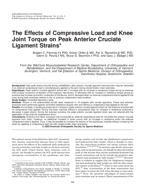 (PDF) The effects of compressive load and knee joint torque on peak ...