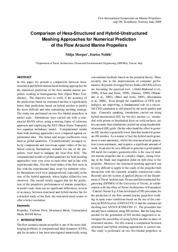 (PDF) Comparison of Hexa-Structured and Hybrid-Unstructured Meshing Approaches for Numerical ...