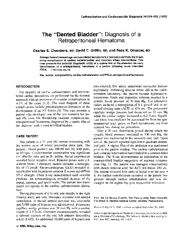 (PDF) The “dented bladder”: Diagnosis of a retroperitoneal hematoma