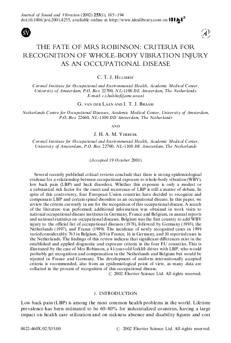 (PDF) THE FATE OF MRS ROBINSON: CRITERIA FOR RECOGNITION OF WHOLE-BODY ...