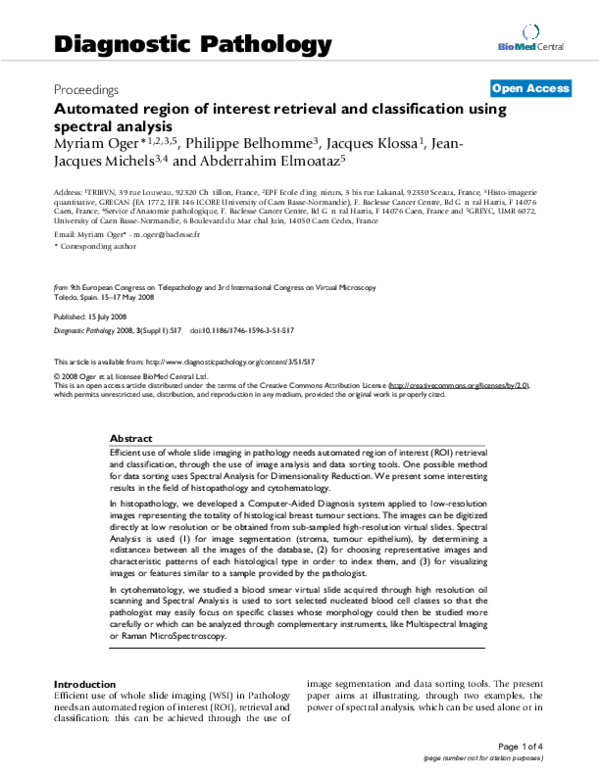 (PDF) Automated region of interest retrieval and classification using ...