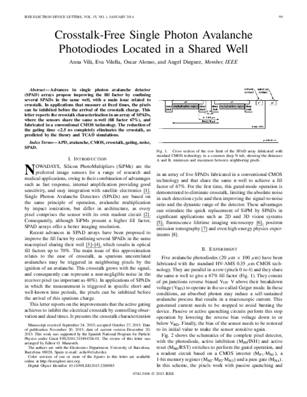 (PDF) Crosstalk-Free Single Photon Avalanche Photodiodes Located in a ...