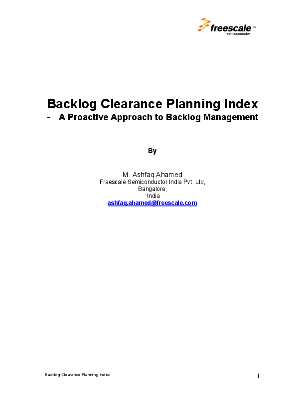 (PDF) Backlog Clearance Planning Index – A proactive approach to ...