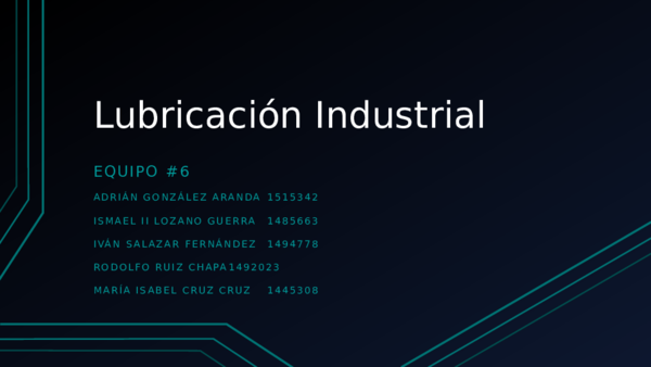 (PPT) Lubricacion Industrial Equipo 6