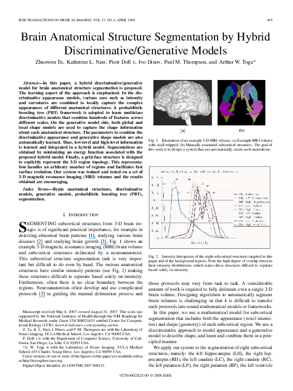 Pdf Brain Anatomical Structure Segmentation By Hybrid Discriminativegenerative Models