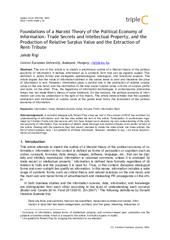 (PDF) Foundations of a Marxist Theory of the Political Economy of ...