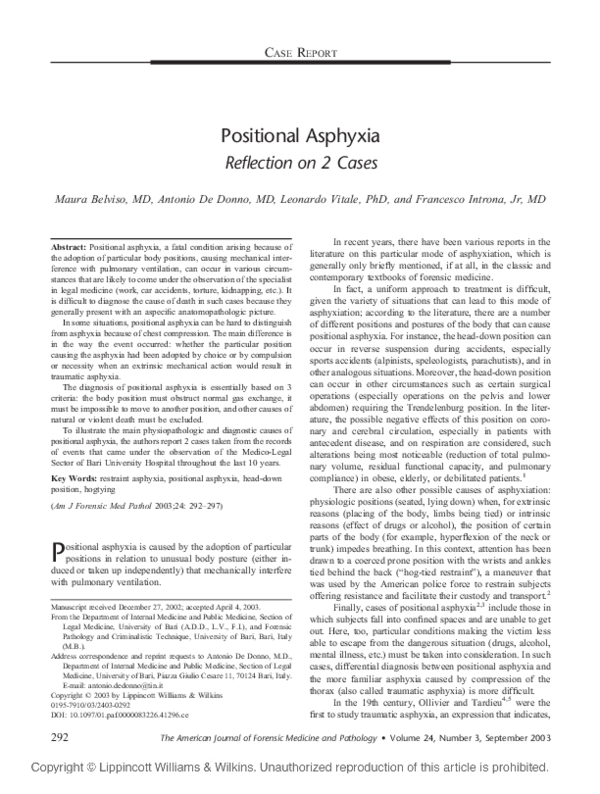 (PDF) Positional Asphyxia