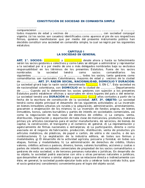 (DOC) 5 SOCIEDAD EN COMANDITA SIMPLE