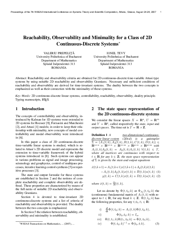 matrice d'observabilité