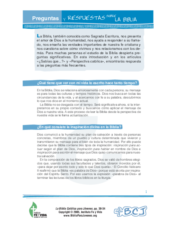 (PDF) Preguntas y respuestas sobre la Biblia