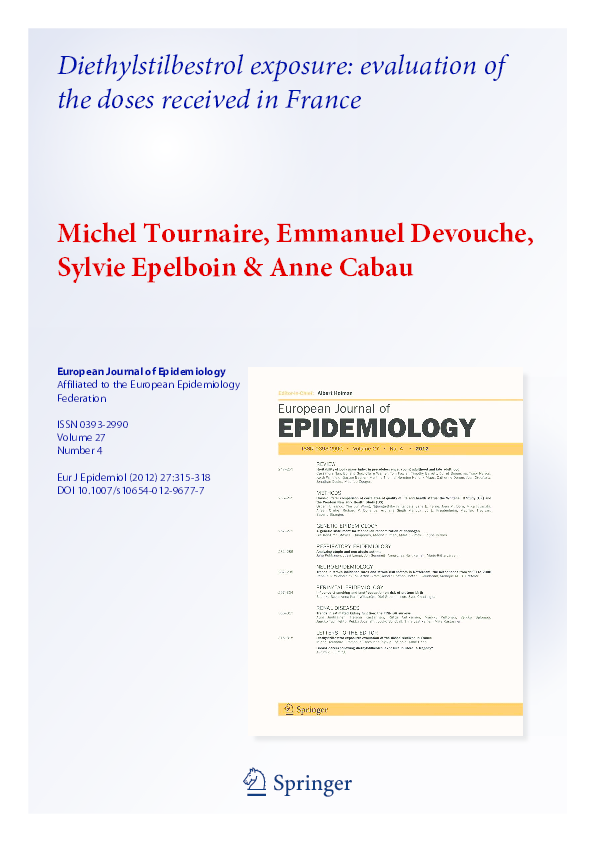 (PDF) Diethylstilbestrol exposure: evaluation of the doses received in ...