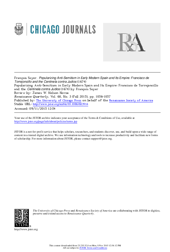 (PDF) Review of François Soyer, Popularizing Anti-Semitism in Early ...