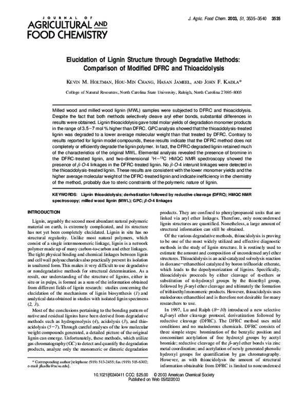 (PDF) Elucidation of Lignin Structure through Degradative Methods ...