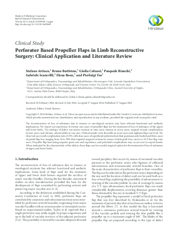 (PDF) Peroneal artery perforator-based propeller flap reconstruction of ...
