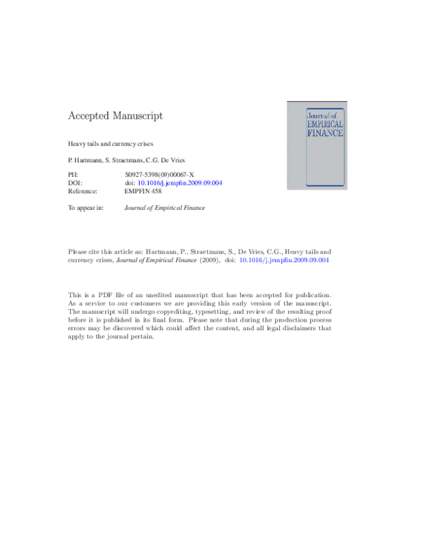 (PDF) Heavy tails and currency crises