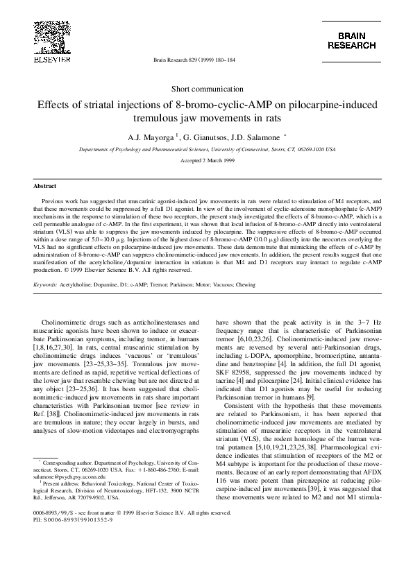 (PDF) Effects of striatal injections of 8-bromo-cyclic-AMP on ...