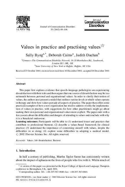 (PDF) Values in practice and practising values