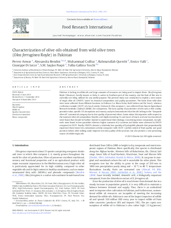 (PDF) Characterization of olive oils obtained from wild olive trees ...