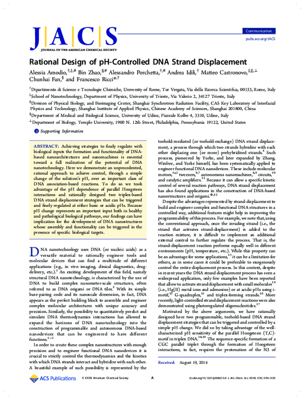 (PDF) Rational Design of pH-Controlled DNA Strand Displacement