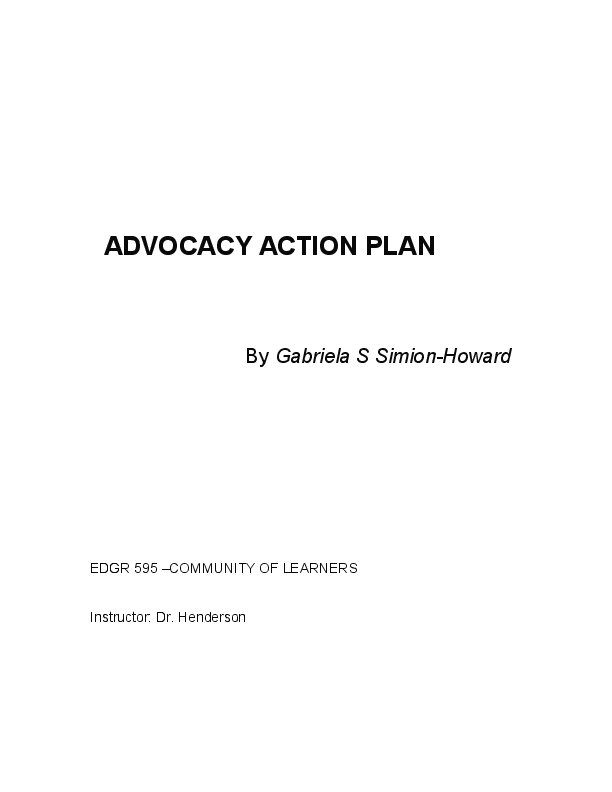 (DOC) Advocacy Plan