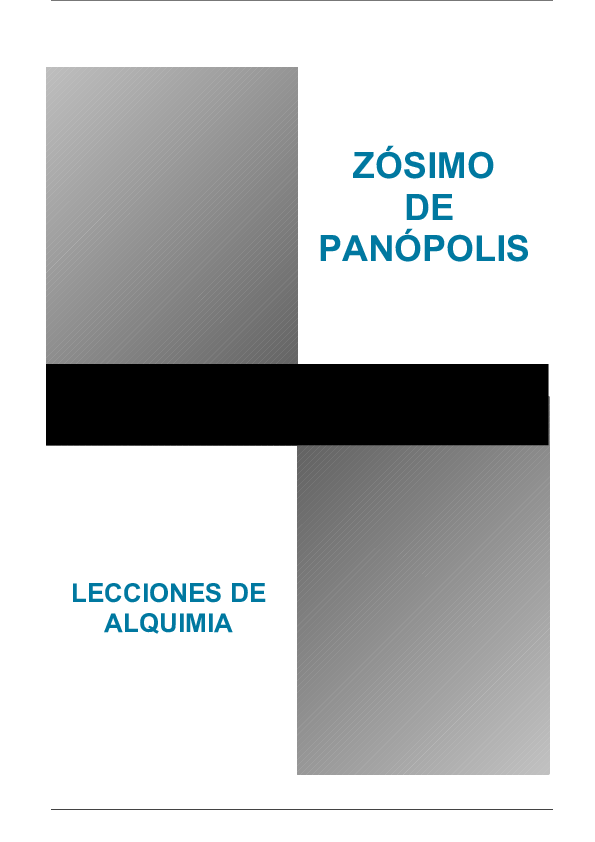 (PDF) Zosimo de Panopolis Lecciones
