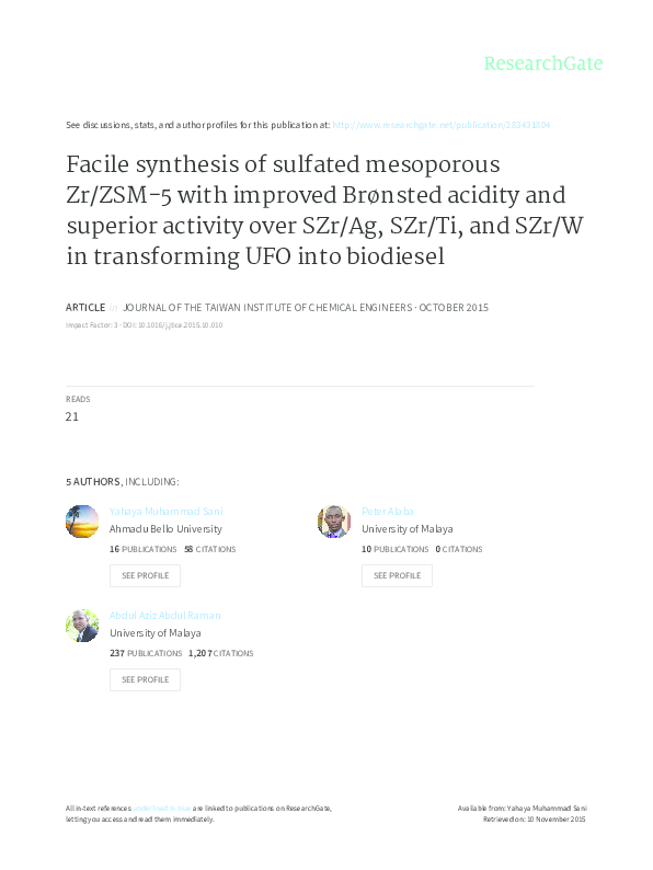 (PDF) On the interpretation of the NH3-TPD patterns of H-ZSM-5 and H ...