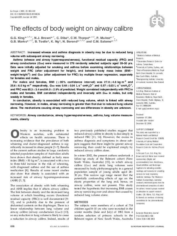 (PDF) The effects of body weight on airway calibre