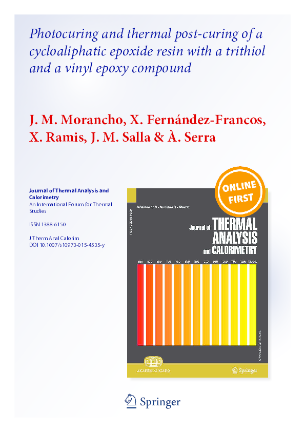 (PDF) Photocuring and thermal post-curing of a cycloaliphatic epoxide ...