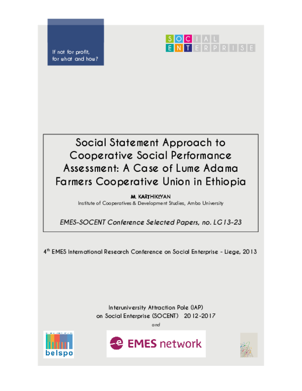 (PDF) social statement approach to cooperative social performance ...