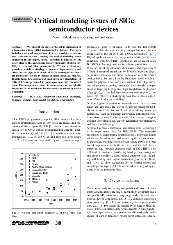 (PDF) SiGe Device Simulation and Modeling Insights
