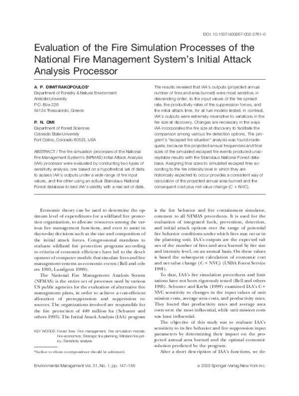 (PDF) Evaluation of the Fire Simulation Processes of the National Fire ...