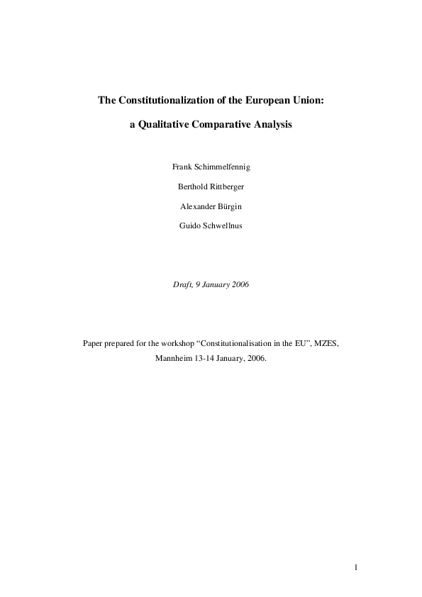 (PDF) The Constitutionalization of the European Union: a Qualitative ...