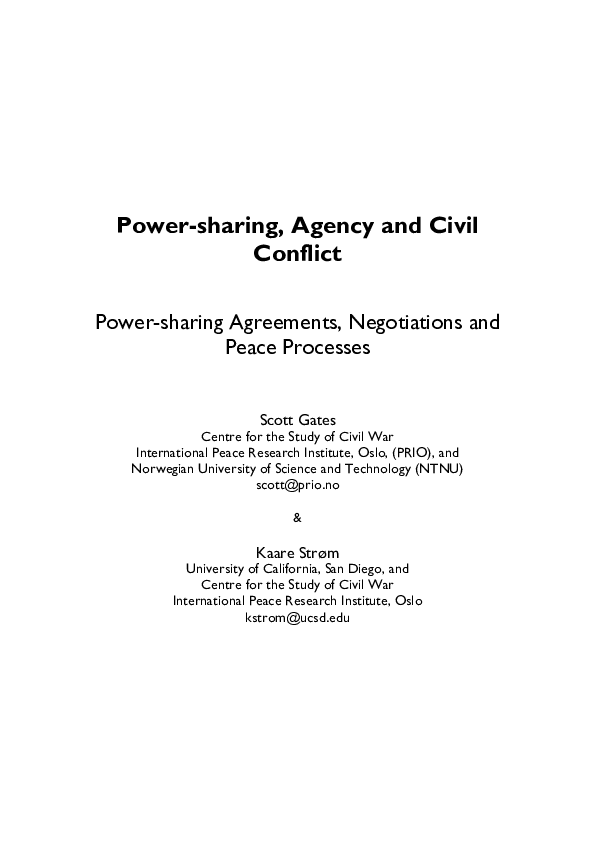 (PDF) Power-sharing and Civil Conflict