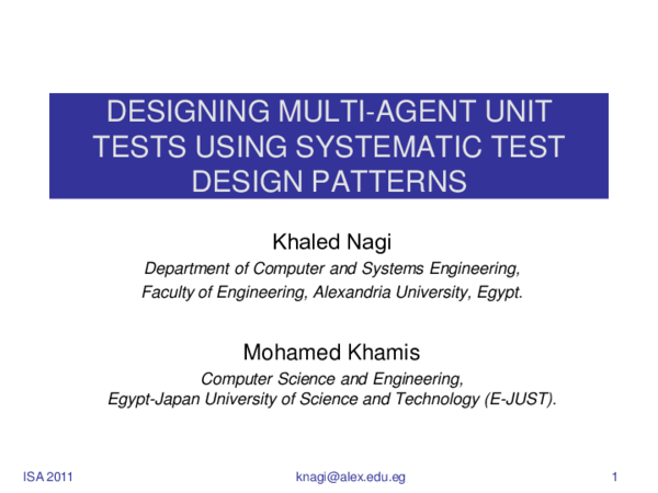 (PDF) Designing multi-agent unit tests using systematic test design ...