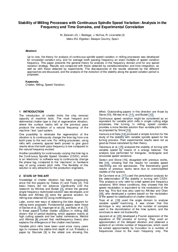 (PDF) Stability of milling processes with continuous spindle speed ...