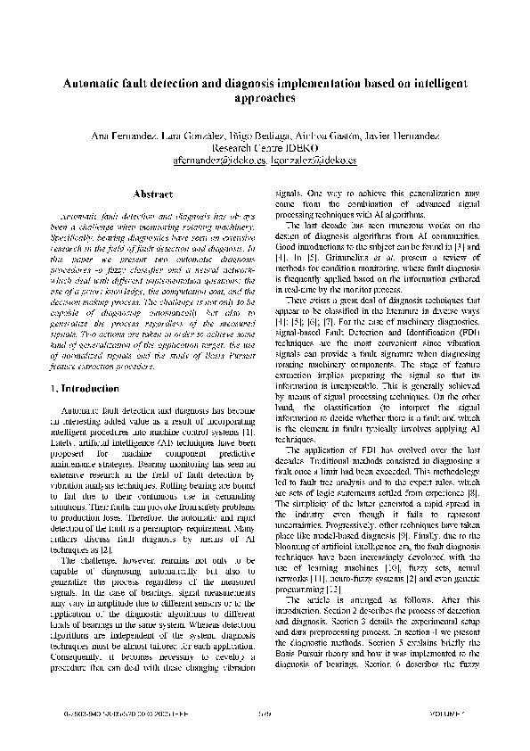 Pdf Automatic Fault Detection And Diagnosis Implementation Based On