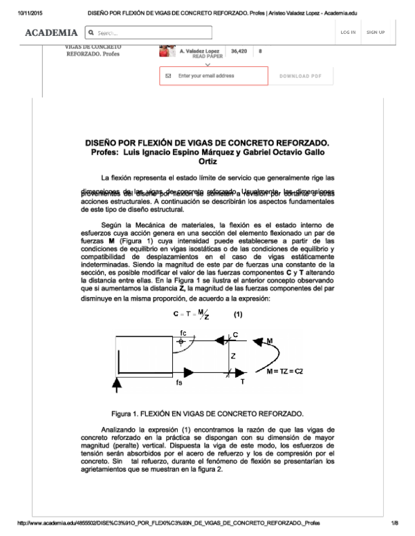 (PDF) DISENO POR FLEXION DE VIGAS DE CONCRETO Aristeo Valadez Lopez Academia | dctrasd dfsdfdsa ...