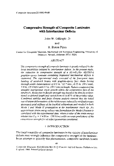 (PDF) Compressive strength of composite laminates with interlaminar defects