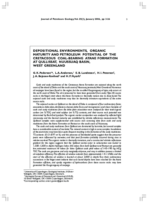 (PDF) DEPOSITIONAL ENVIRONMENTS, ORGANIC MATURITY AND PETROLEUM POTENTIAL OF THE CRETACEOUS COAL ...