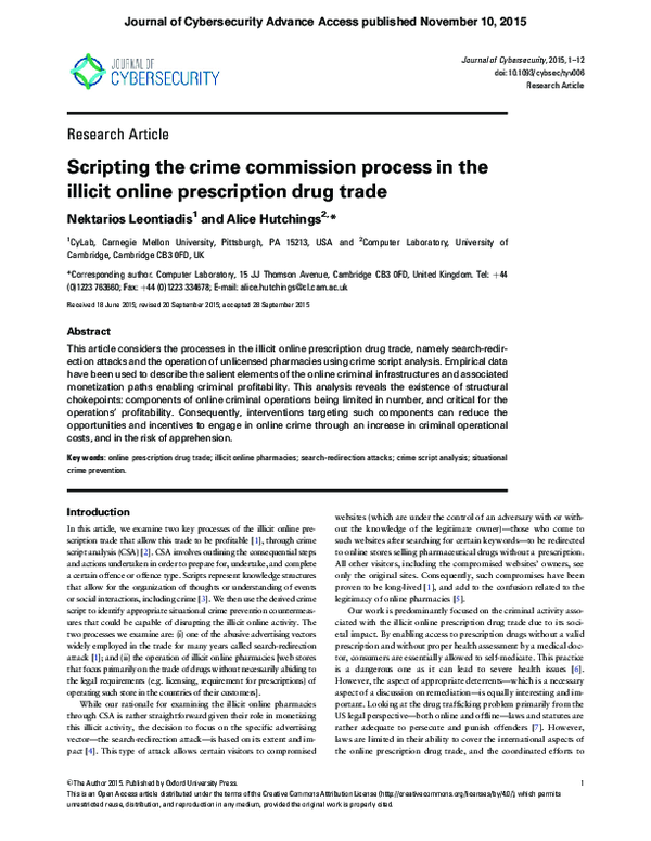 (PDF) Scripting the crime commission process in the illicit online ...