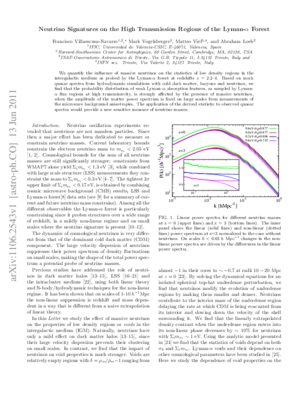 (PDF) Neutrino signatures on the high-transmission regions of the Lyman ...
