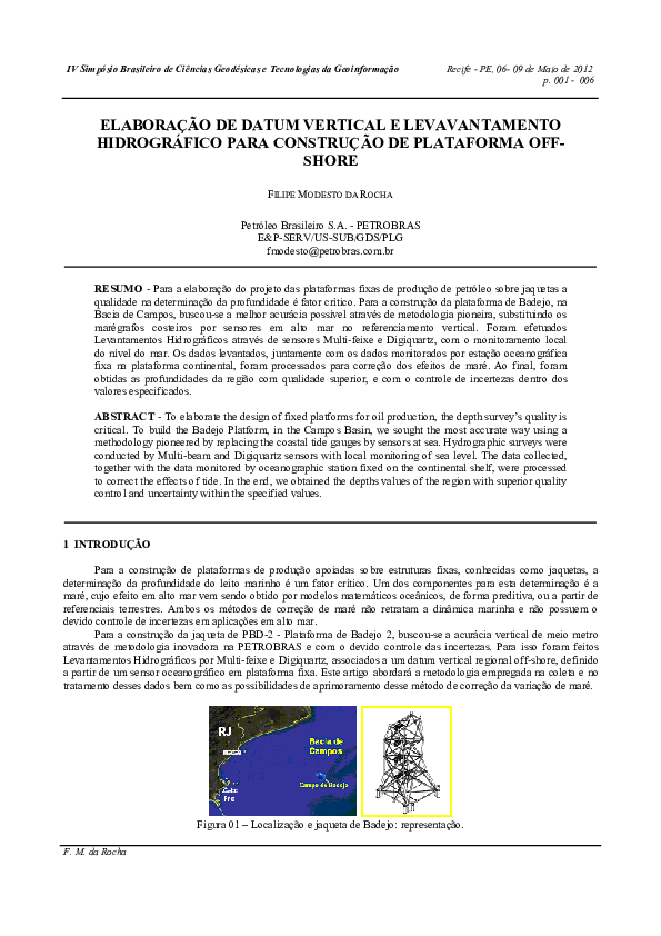 (PDF) Elaboracao de datum vertical e levantamento hidrografico para ...